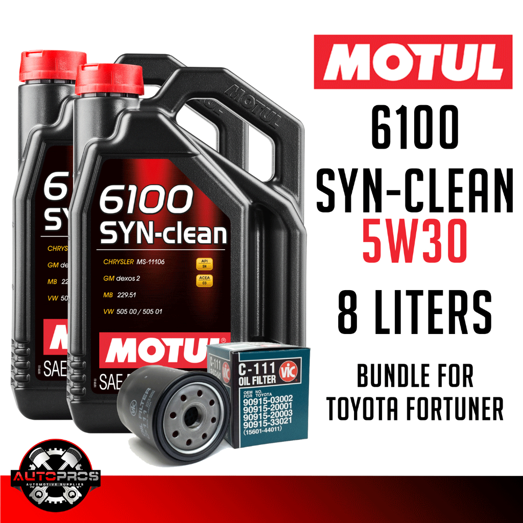 MOTUL 6100 SYN-clean 5W-30 8 Liters Change oil for Toyota Fortuner (VIC ...