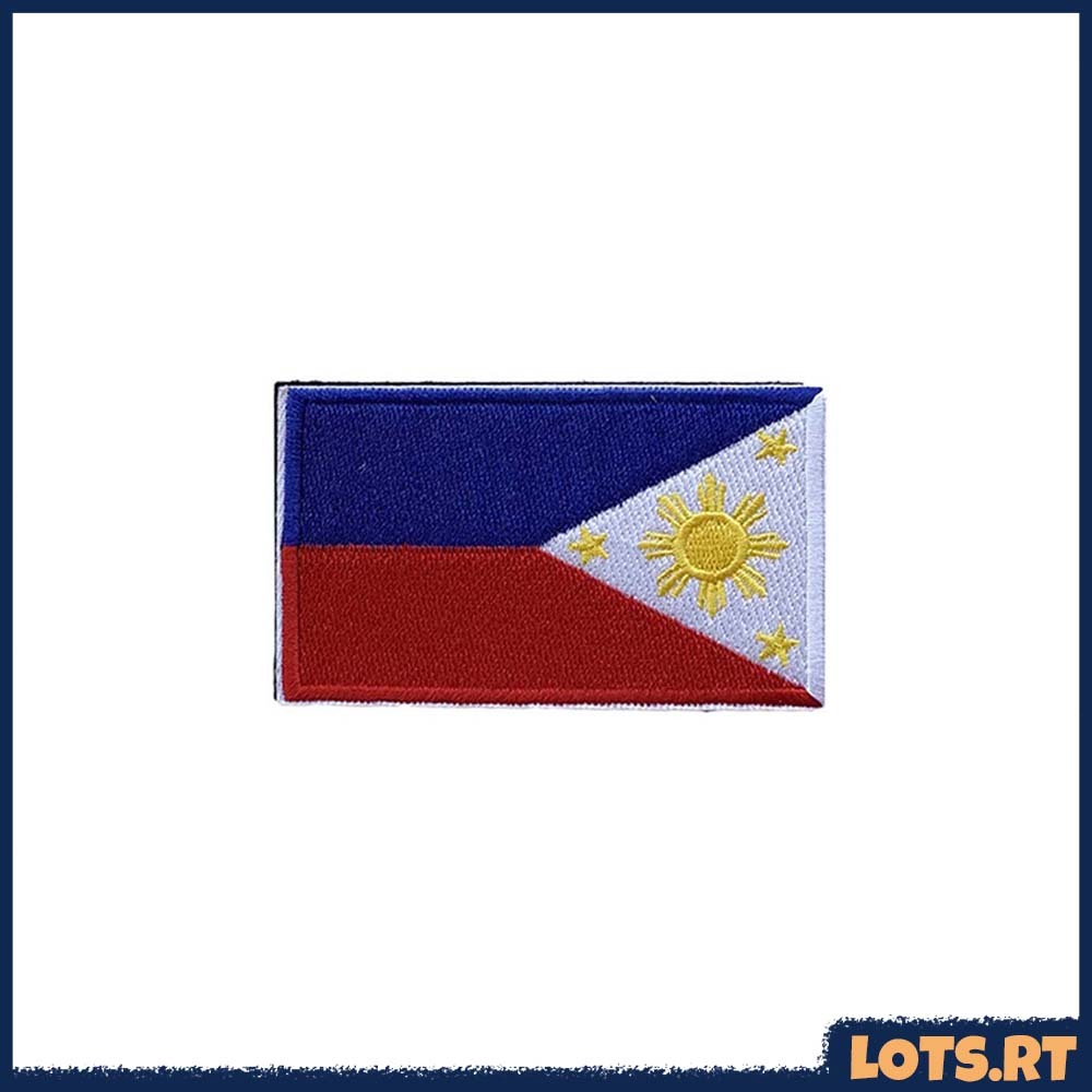 8*5cm Philippine Flag Patch Reverse Embroidery Velcro Patch For Uniform Right Arm | Shopee ...