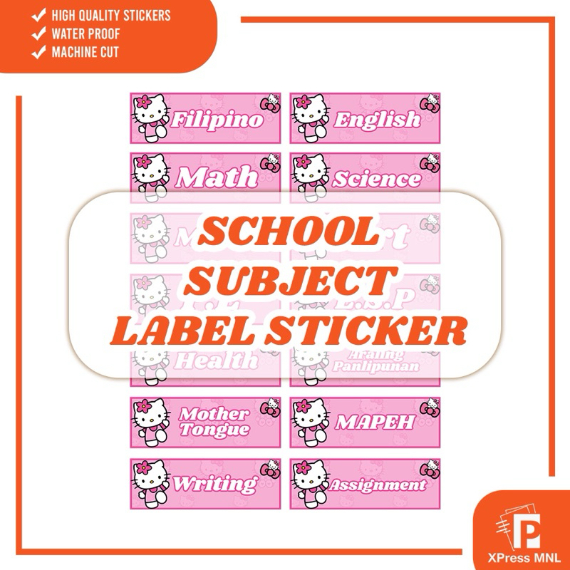 14PCS Subject sticker label for notebooks | Hello Kitty | Spiderman ...