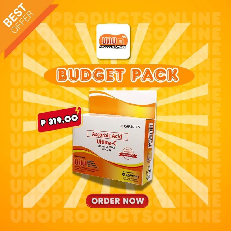 UNO ULTIMA C ASCORBIC ACID 30 Capsules (as Sodium Ascorbate Non Acidic ...