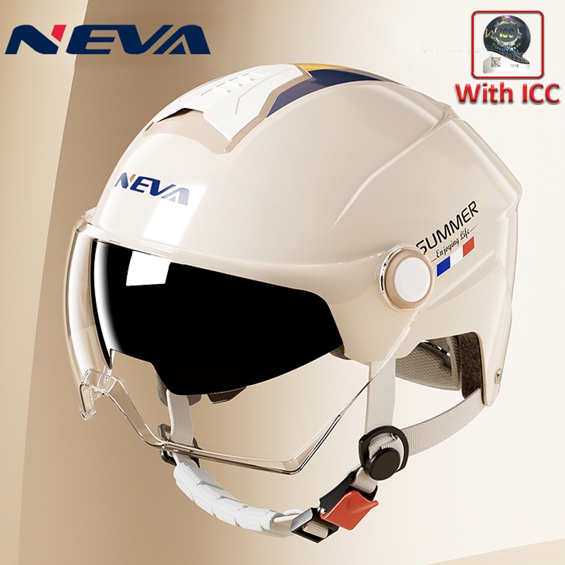 NEVA Original Couple Motorcycle half face helmet dual visor Unisex with ...