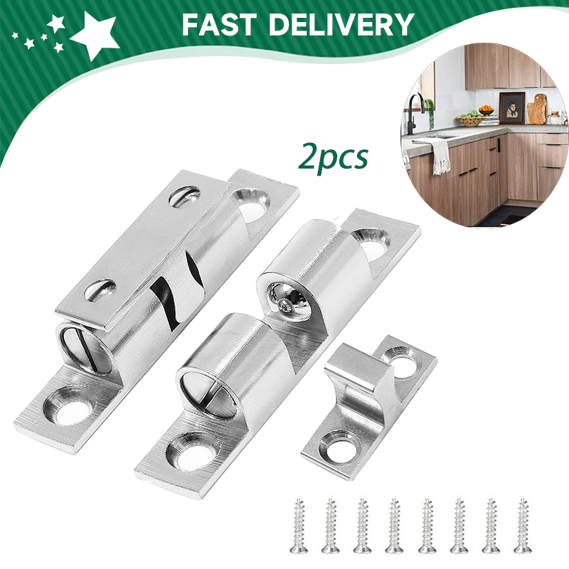 2Pcs Adjustable Solid Brass Cabinet Door Catch Double Ball Tension ...