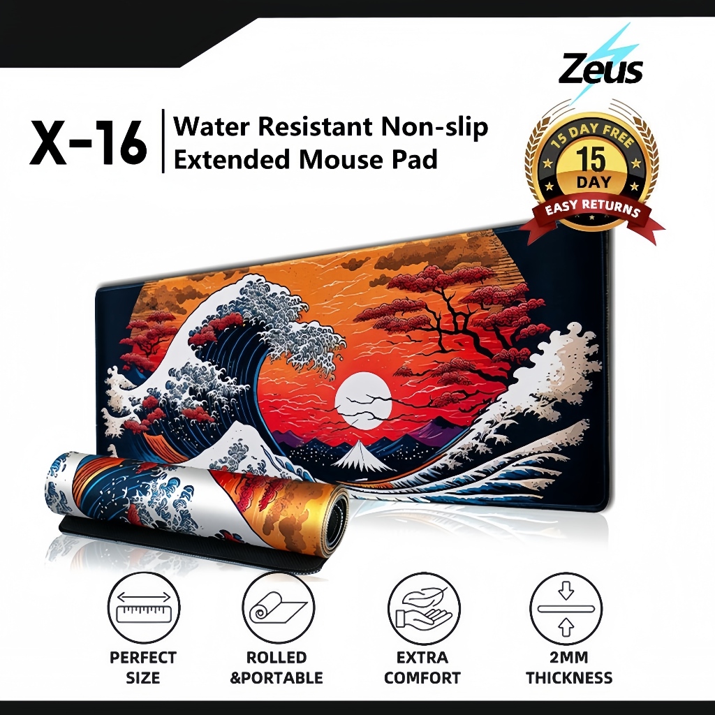 Zeus Large Mouse Pad Office Gaming Table Mat Non-Slip Base Washable ...