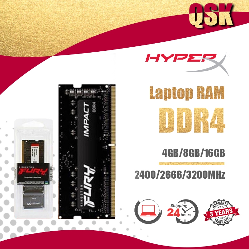 【Local 24H ship】DDR4 4GB/8GB/16GB Kingston Fury Laptop RAM 2400/2666 ...