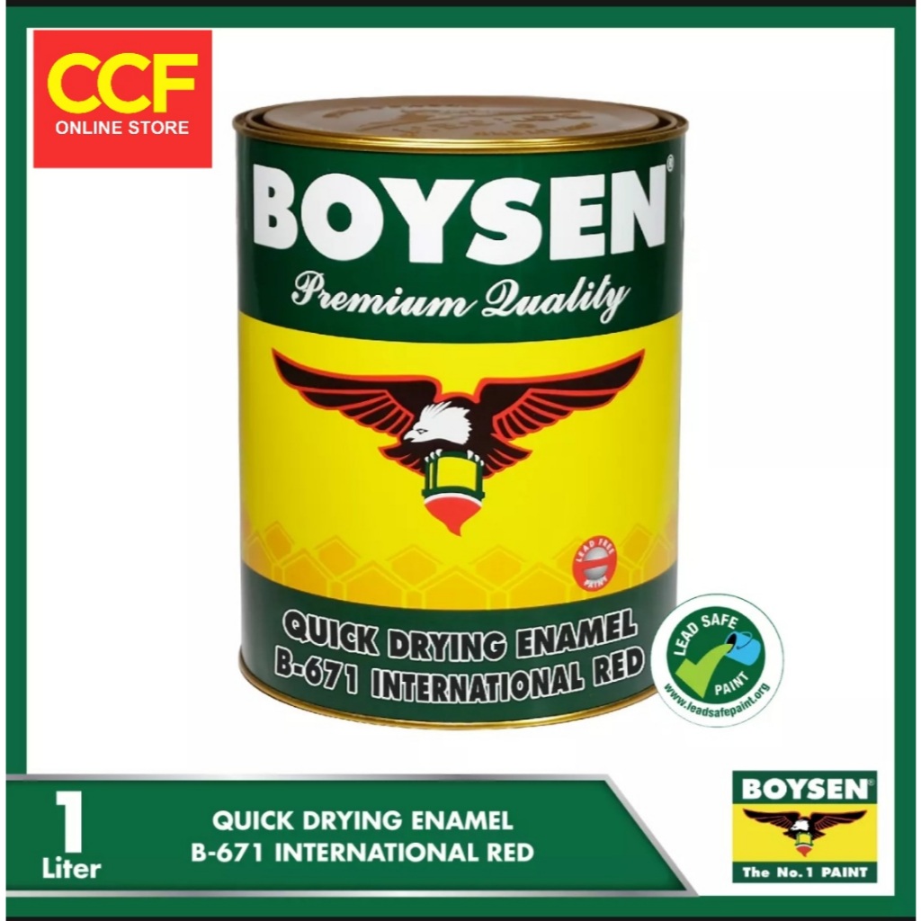 BOYSEN Quick Drying Enamel International Red B671 1 Liter | Shopee ...
