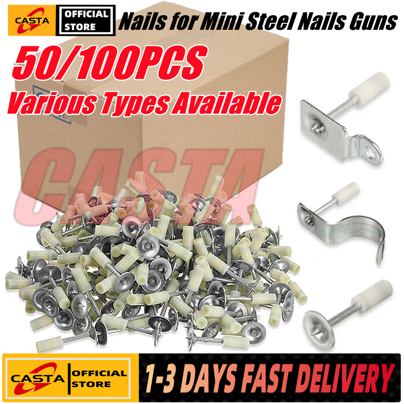 100pcs Quick Nails Steel Nail Round Nails Nailgunner Rivet Tool Set ...