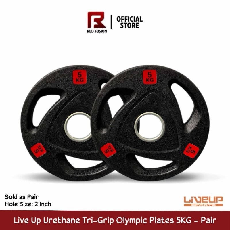 Live Up Spiral Tri-Grip Olympic Plates 5KG (Pair) | Shopee Philippines