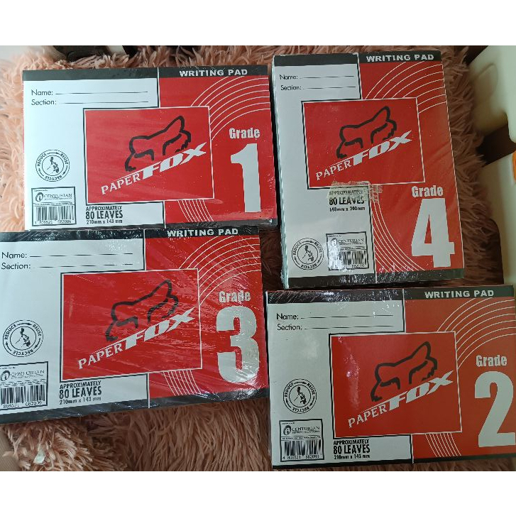 PAPERFOX pad Papers, Grade 1 to Grade 4 pads 10 pads, 80lvs | Shopee ...