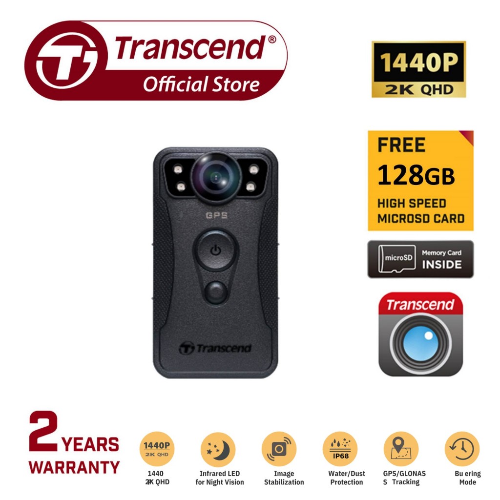 Transcend TS128GDPB40A 128GB DrivePro Body 40A Body Camera/Body CCTV ...