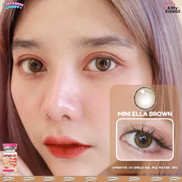 Mini Ella Brown Contact Lens + Free Lens Case | Kitty Kawaii 6 Months ...