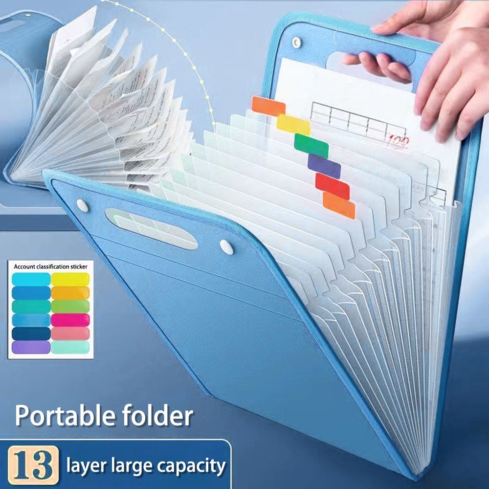 13 Pocket File Folders Portable Document Organizer A4 Letter Size ...