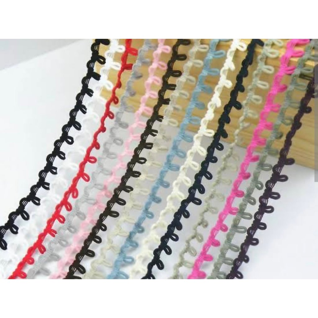 BUTTON HOLE LOOP GARTERIZED LACE TRIMMINGS | Shopee Philippines