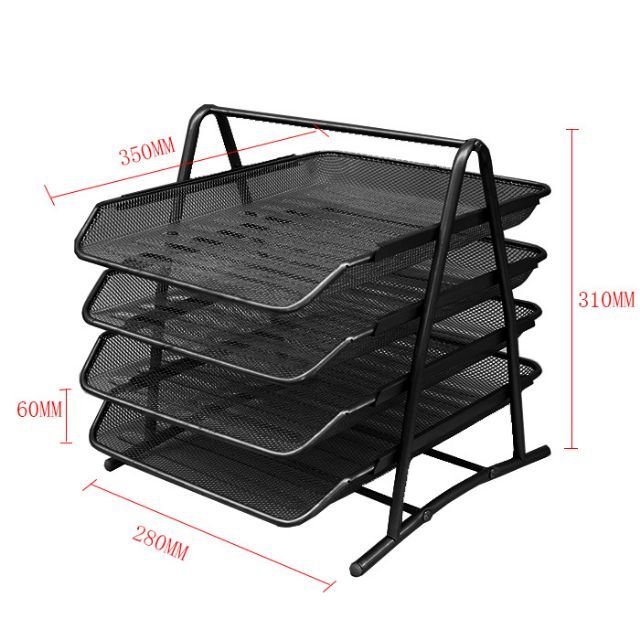 Elegant Black Mesh Desk Organizer with Multi-Layer Design | Shopee ...