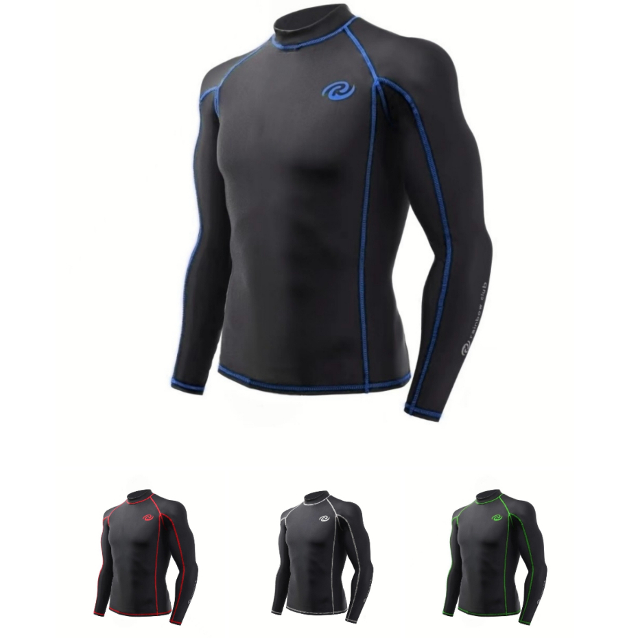 long sleeve plain rash guard S-4XL 3XL big size swimwear sunproof rush ...