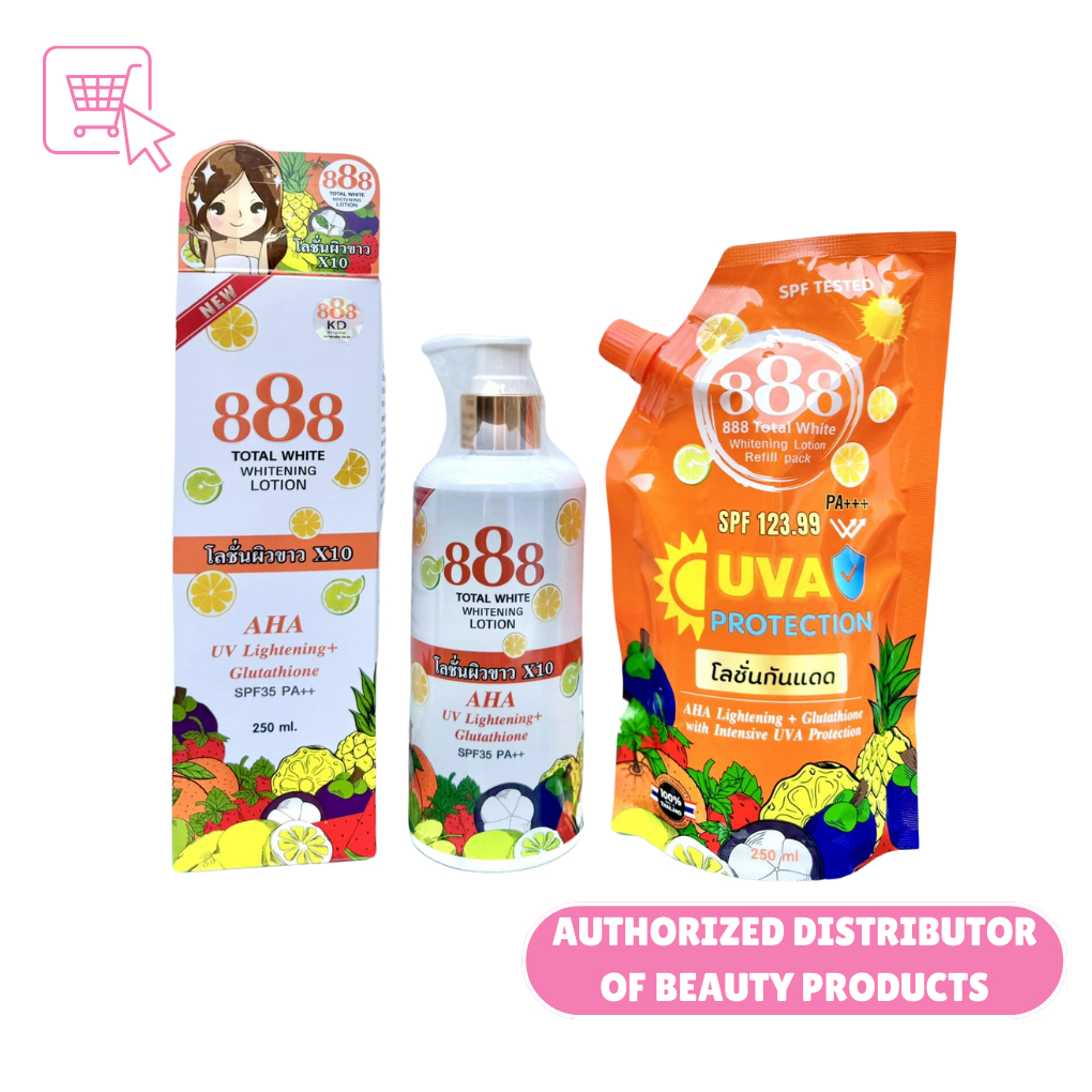 888 Total White Whitening Lotion Refill Pack 250 ML SPF 123.99 UVA ...