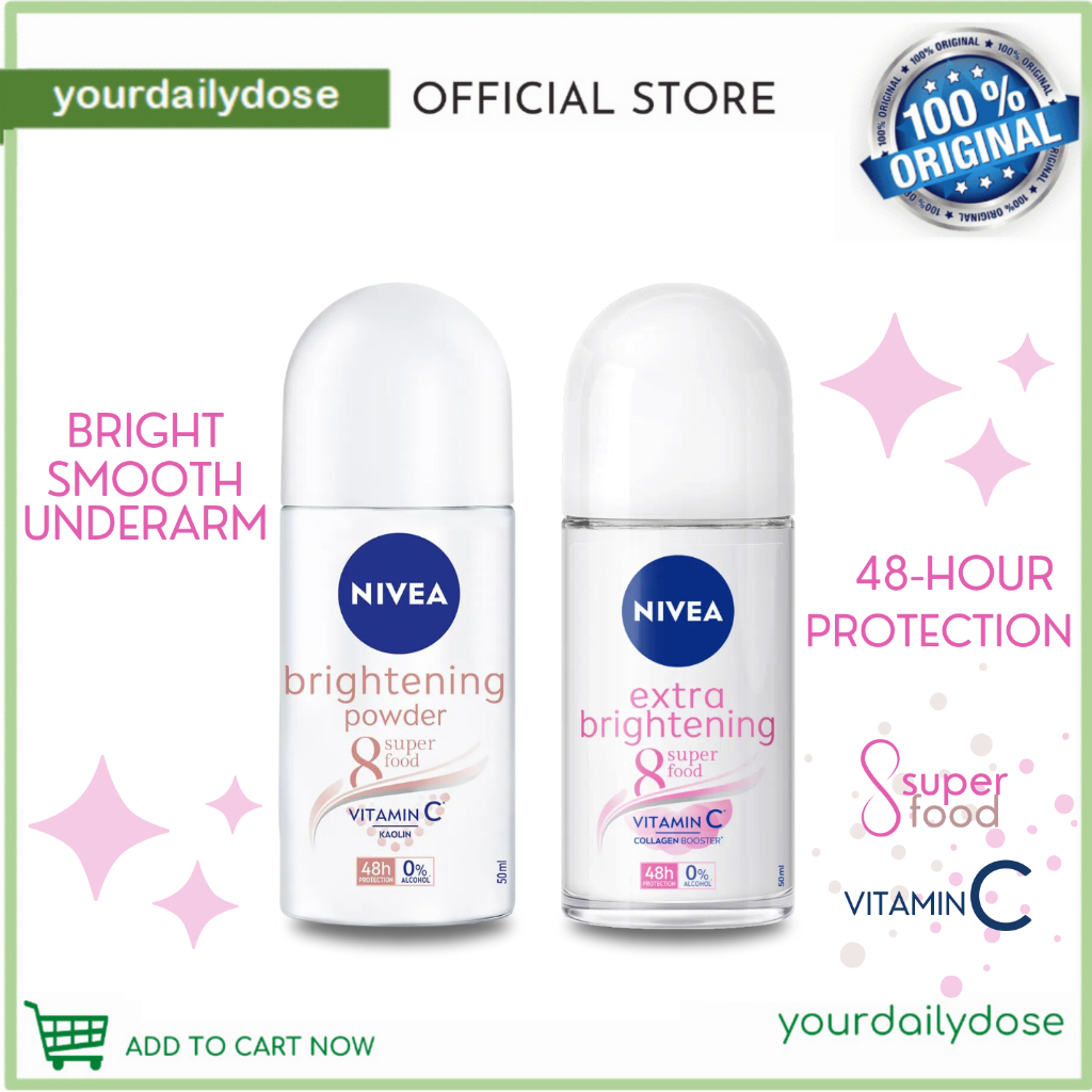 NIVEA Deodorant Powder Anti-Perspirant Roll-On 50ml | Shopee Philippines