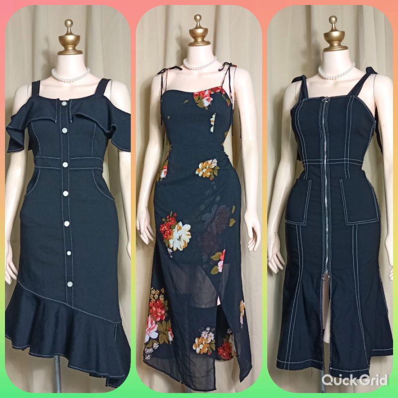 CLASSY BLACK/SILVER/GRAY DRESS COLLECTION (MINI, MIDI, MAXI) PRELOVED |THRIFTED |UKAY | Shopee ...
