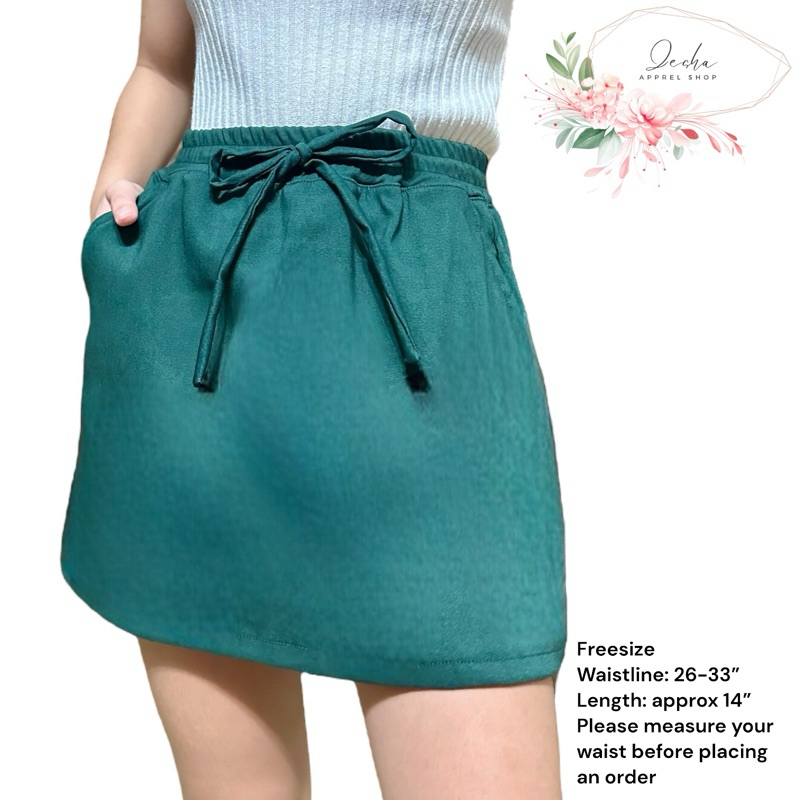 Full Garterized Overlap Skort | Shopee Philippines