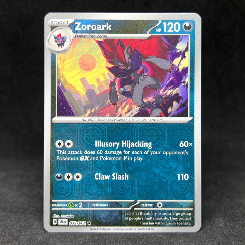 Pokemon TCG Zoroark Reverse Holo Rare 032/064 2024 Scarlet & Violet ...