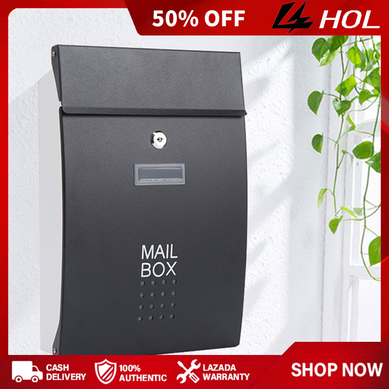 Waterproof Vintage Stainless Steel Lockable Secure Mail Letter Post Box ...