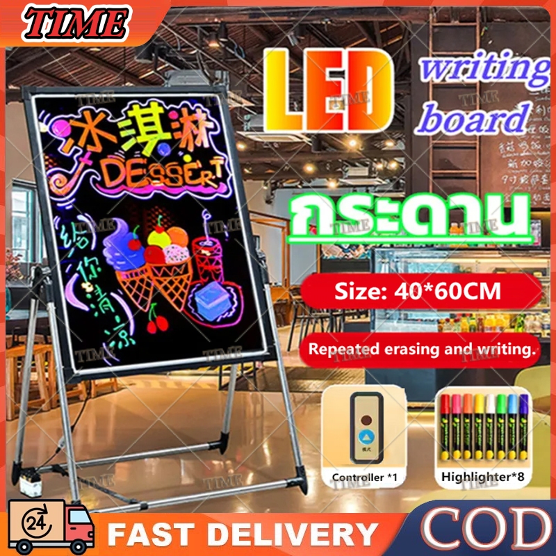 LED Neon Light Writing Board with stand Drawing Board LED Lighting Menu ...