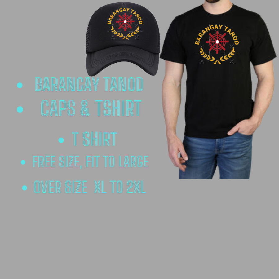 BARANGAY TANOD UNIFORM T-SHIRT & CAP BLACK ONLY with DTF PRINTS GOOD ...