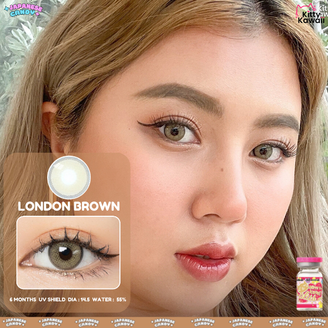 Kitty Kawaii 6 Months London Brown Contact Lens + Free Lens Case ...