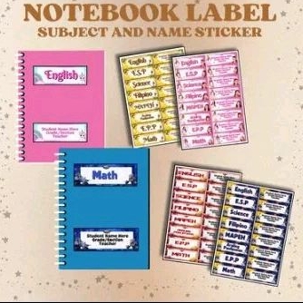 JhoDC&P Personalized/Customized Nametag & Subject Sticker Set Laminated ...