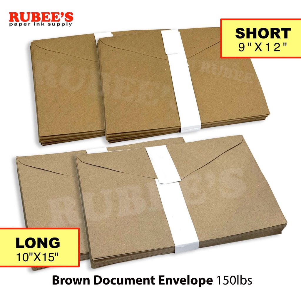 50pcs/100pcs Brown Envelope SHORT/LONG Document envelope (150lbs ...