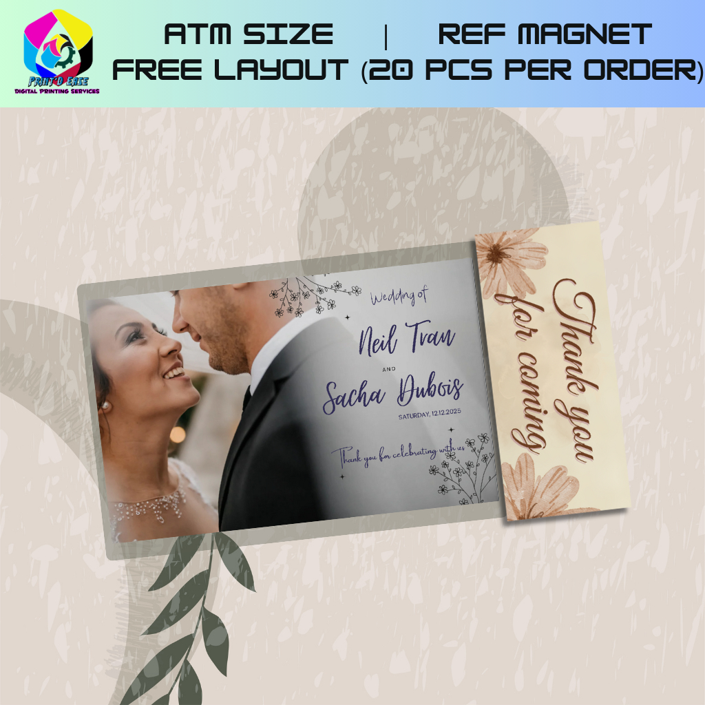 REF MAGNET SOUVENIR FULL PHOTO | ATM SIZE | FREE DESIGN | WEDDING ...
