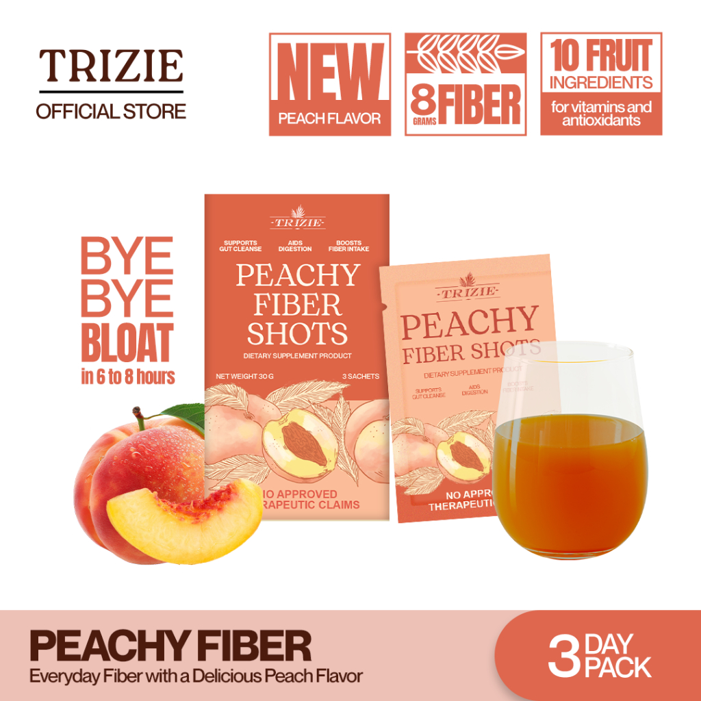 TRIZIE Peachy Fiber Starter Pack (3 sachets x 10g) [FIBERSOL & Fruit ...