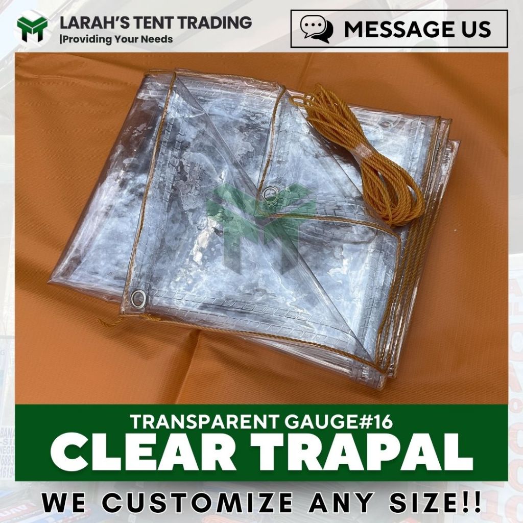 GAUGE NO. 16 TRANSPARENT TRAPAL CLEAR TRAPAL LONA TOLDA TARPAULIN ALL ...