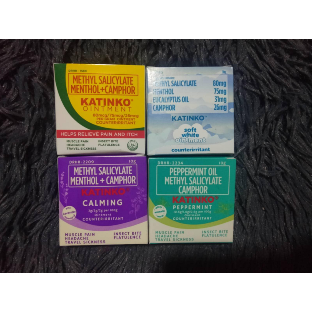 Katinko Ointments 10g 4 variants Menthholated,Eucalyptus,Lavander and ...