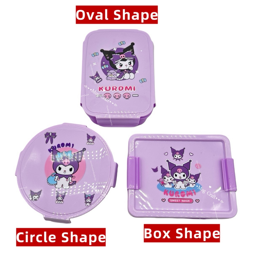 3 Shape Lunch Box Kuromi 1 set Lunch Box and Water Bottle Random Design ...