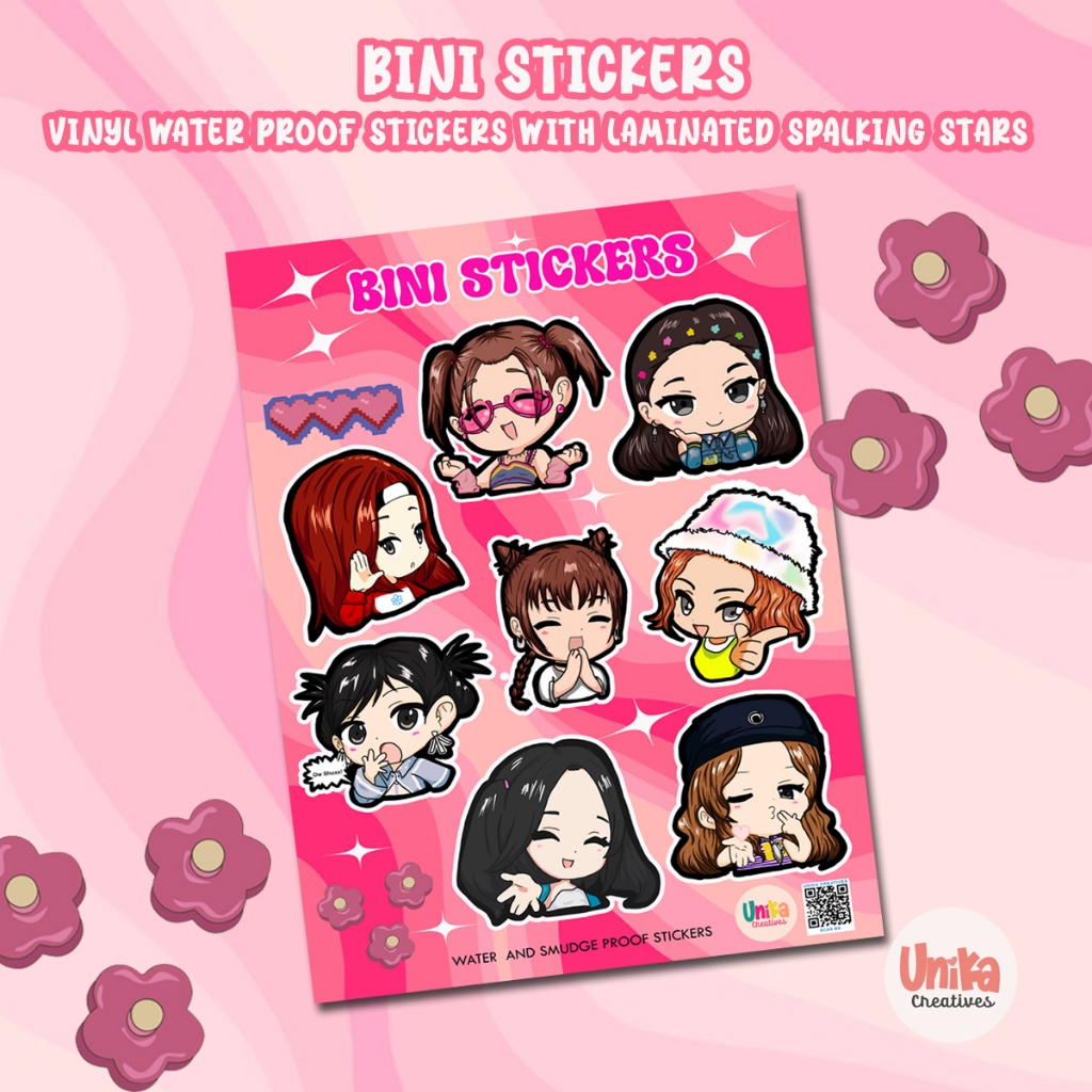 Bini Chibi Stickers with holographic dots | Shopee Philippines