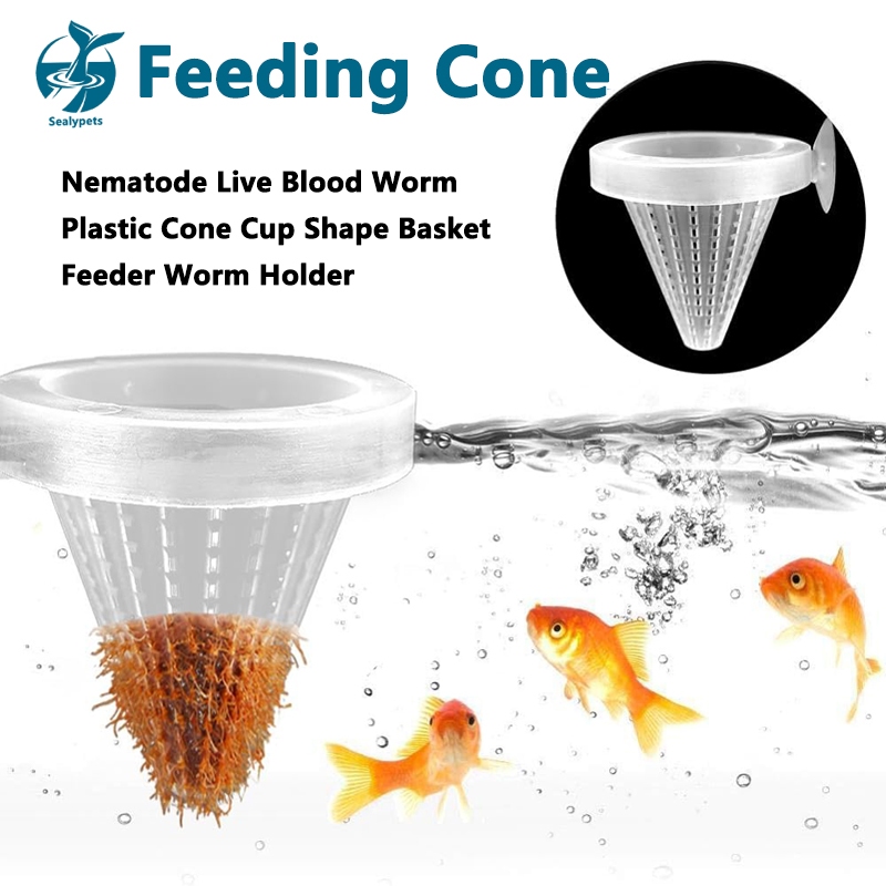 Aquarium Cone Feeder Superworms Live Feeder Bloodworm Cup Holder with ...