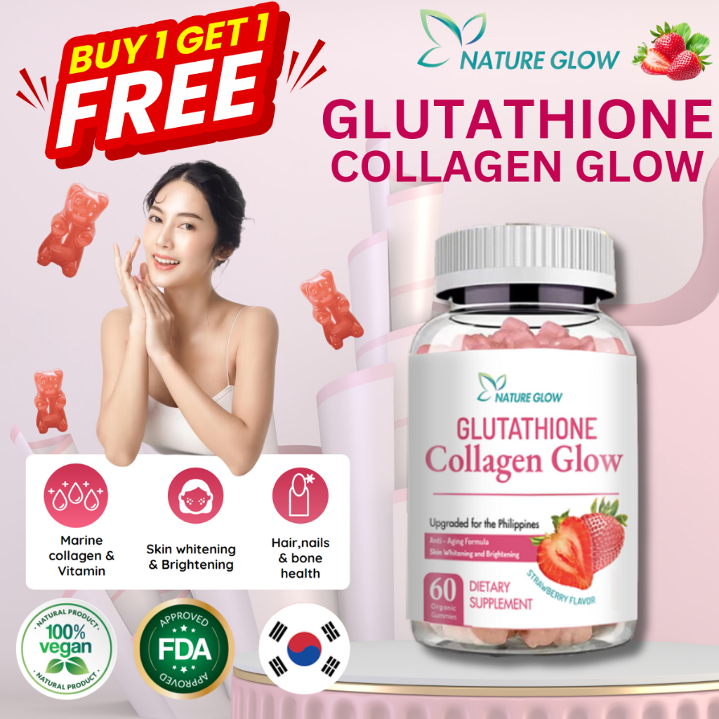 NATURE GLOW Glutathione Collagen Glow Gummies Original Anti-Aging ...
