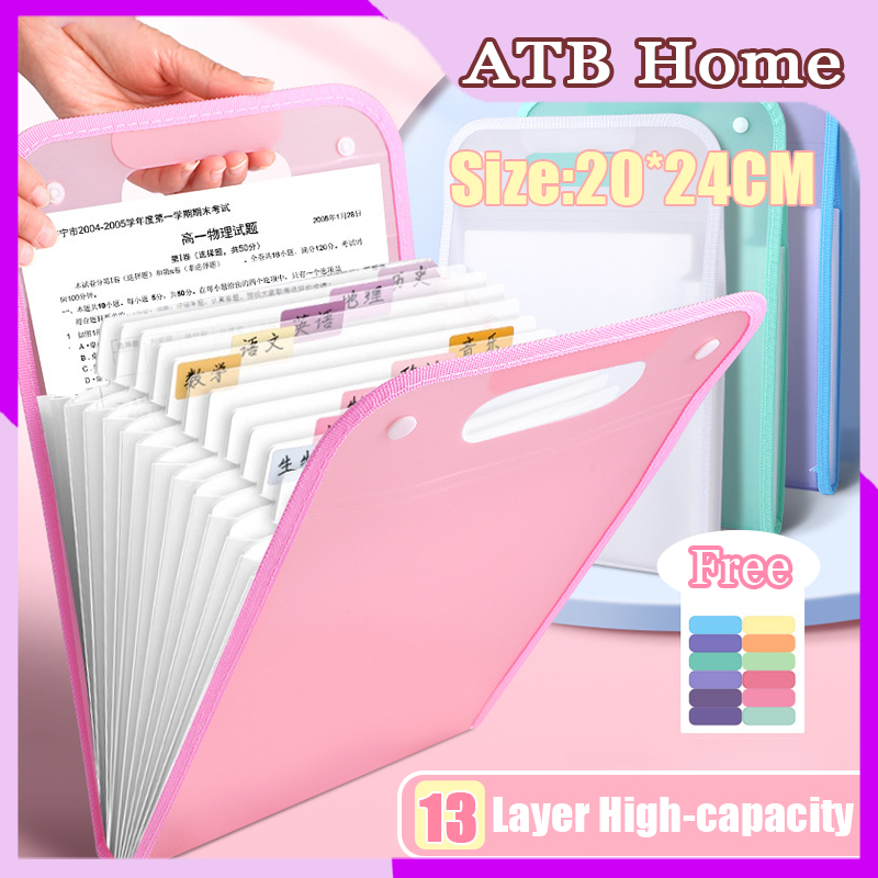 13 Layer Test Paper File Organizer Folder With Handle Expanding File ...