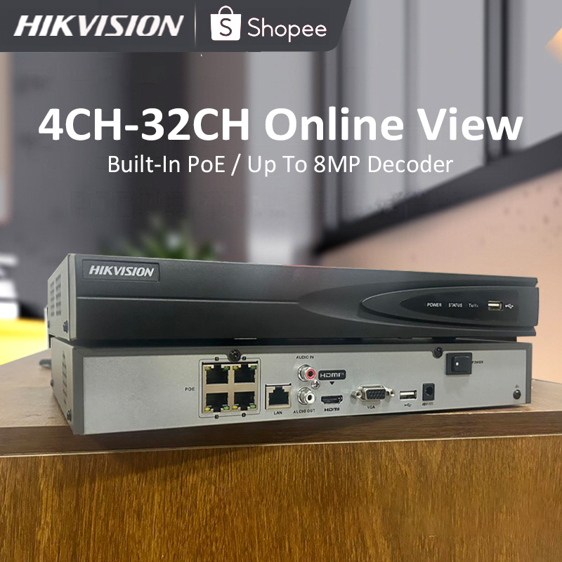 Hikvision NVR Bulit In PoE 4CH 8CH 16CH 32CH | Shopee Philippines