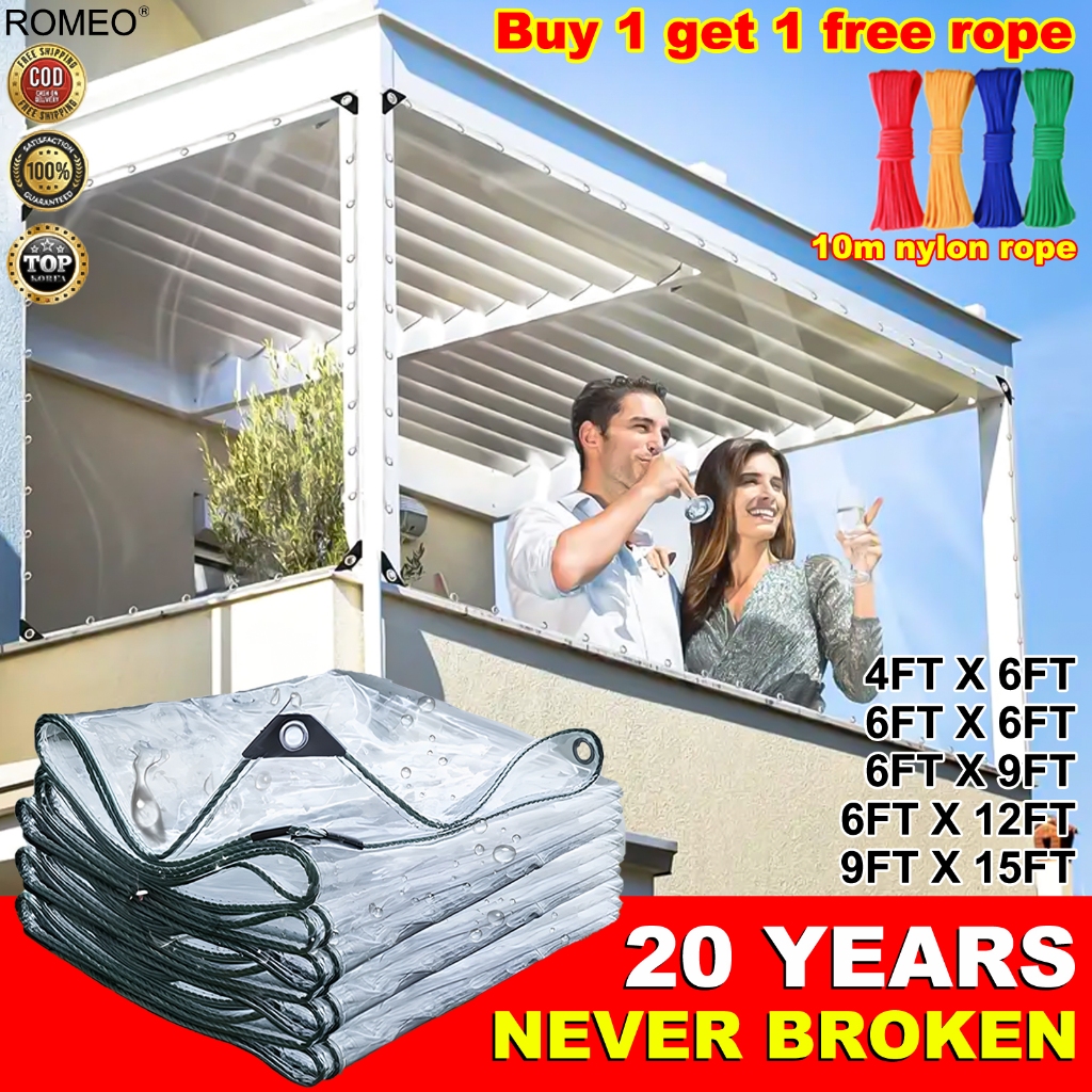 Buy1Free1 Rope ROMEO Transparent Trapal Tolda Trapal Makapal 6FTx9FT ...