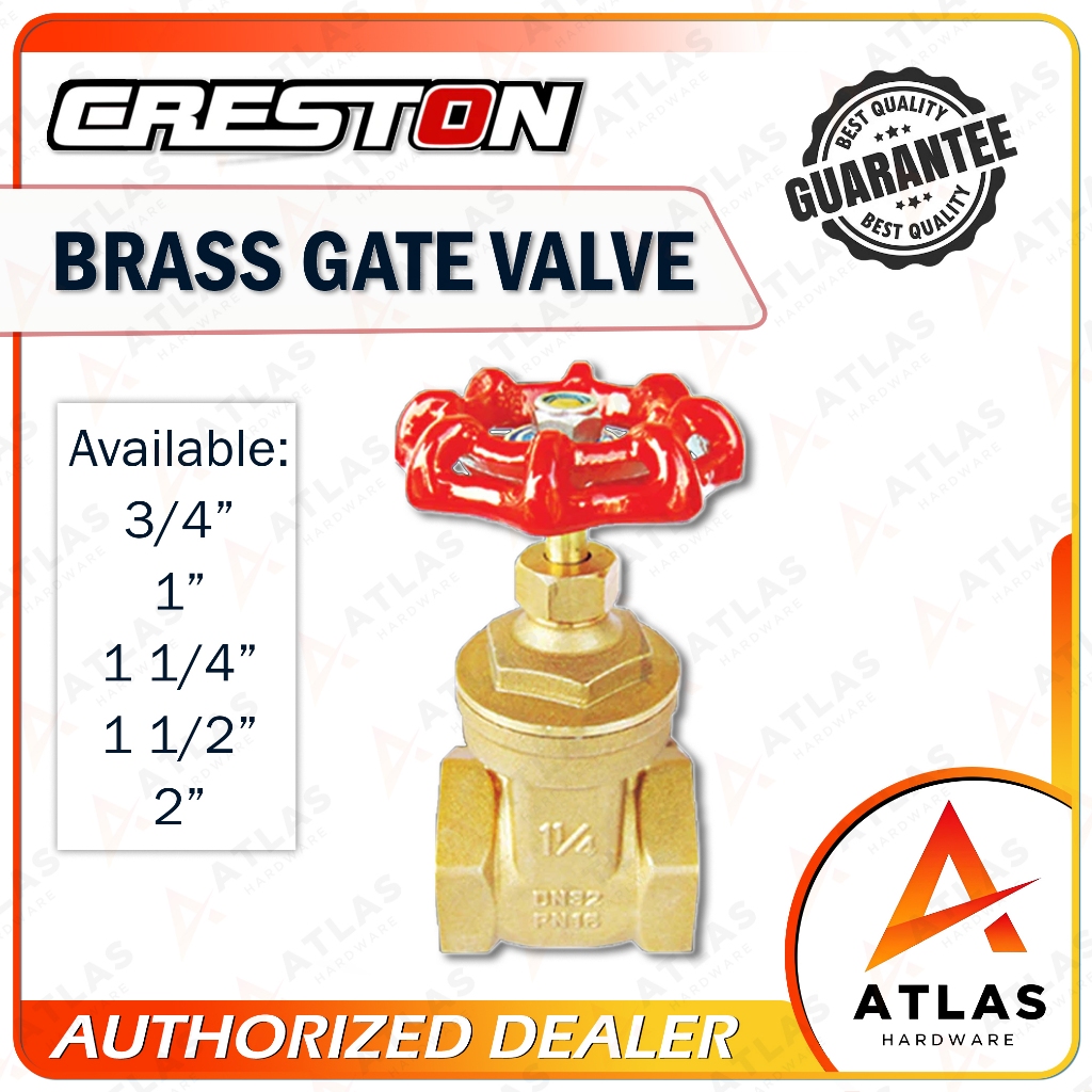 CRESTON BRASS GATE VALVE Available in: [3/4", 1", 1 1/4", 1 1/2", 2 ...