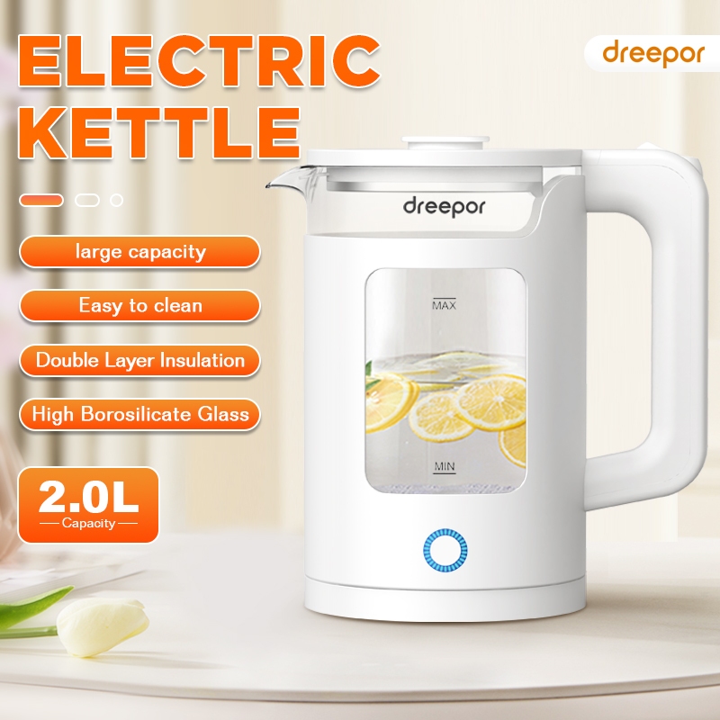 Dreepor Electric Kettle 2L CapacityElectric Water Heater Kettle Easy ...