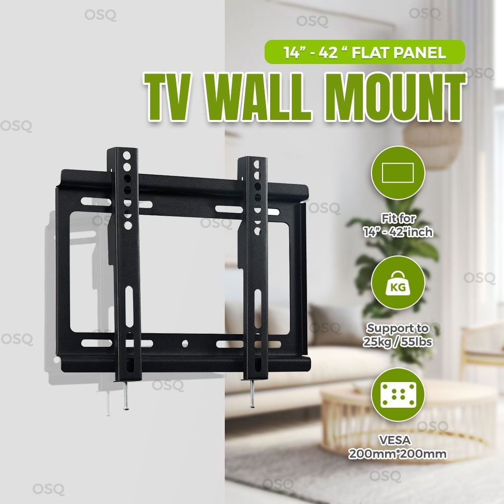 OSQ 14"-42" LED/LCD/Plasma Flat Panel Fixed TV Wall Mount Bracket ...