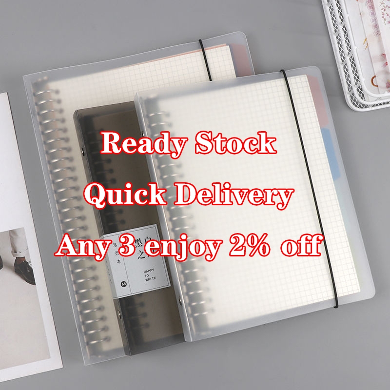 A5/B5/A4 Refillable Plastic Cover Note-book Loose Leaf 60 sheets Binder Notebook Refill | Shopee ...