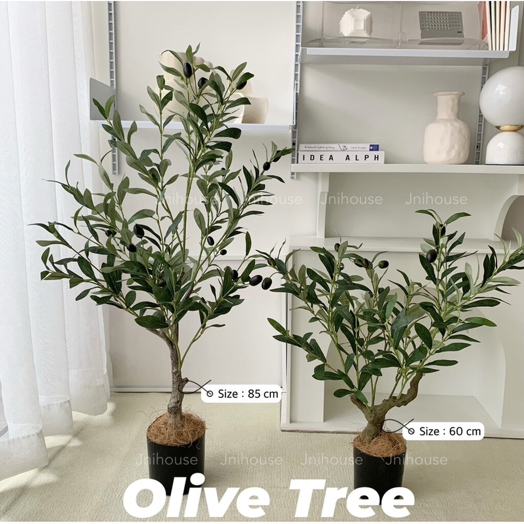 【Serve with a basket】60/90/120cm Artificial Olive Tree Plants Big Size Indoor Home Office ...