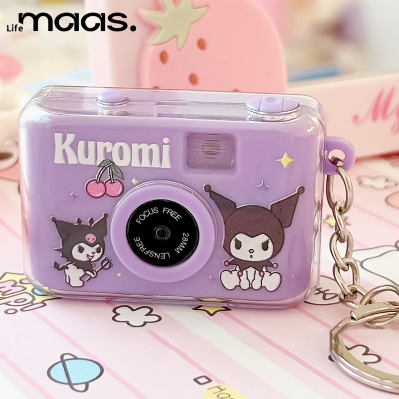 Sanrio Cute Kuromi Cinnamoroll Luminous Camera Pendant Keychains Flash ...