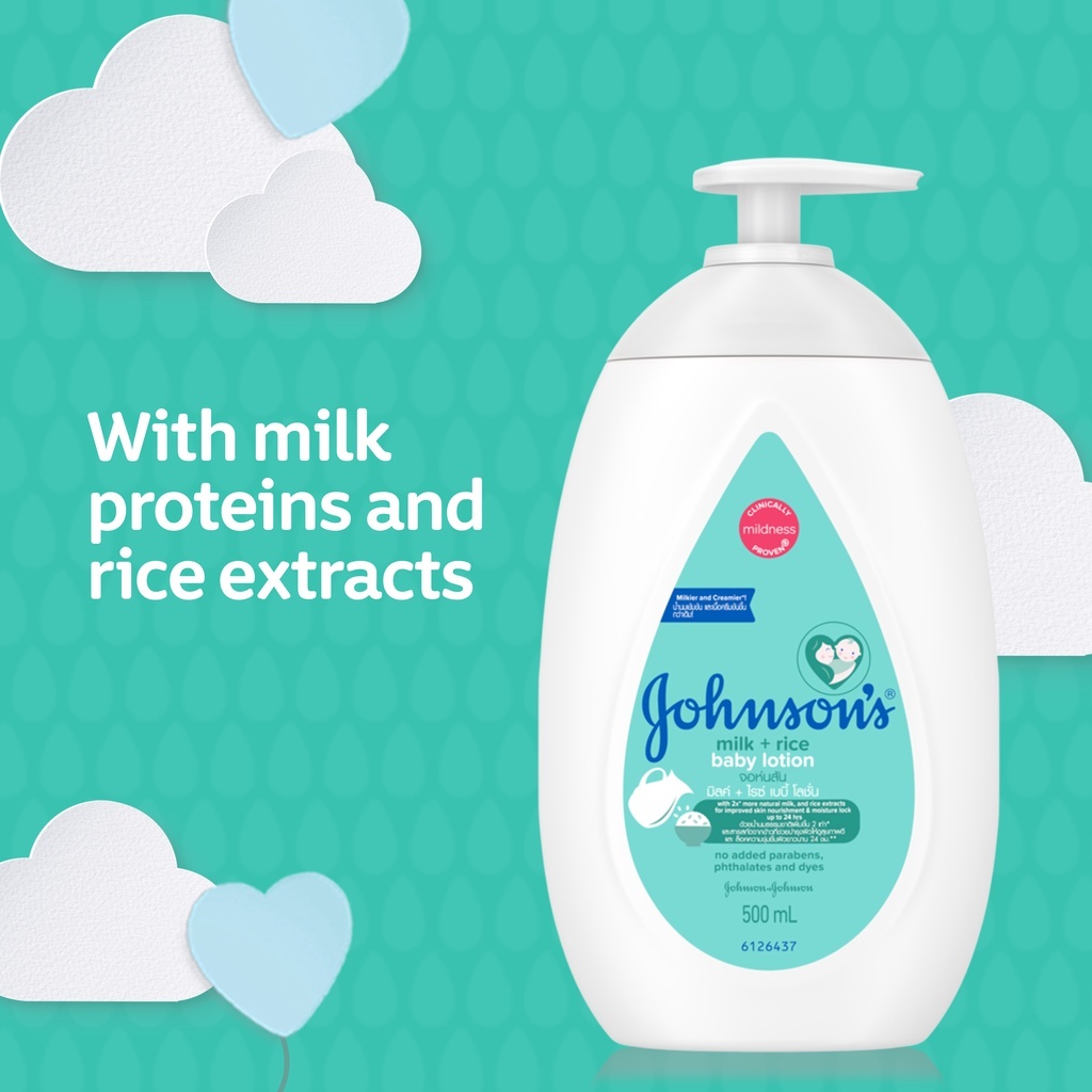 Johnson's Milk+Rice Lotion 500ml (WITH MILK PROTEINS & RICE EXTRACTS ...