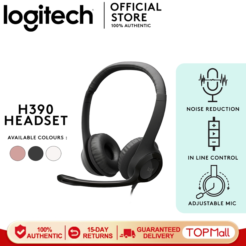 Logitech H390 Wired Headphones USB Computer Noise Cancelling Headset ...