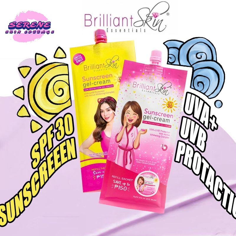 Original‼Brillian Sunscreen Sunblock Cream Gel Classic Light Pink Perfect Formula 50G | Shopee ...