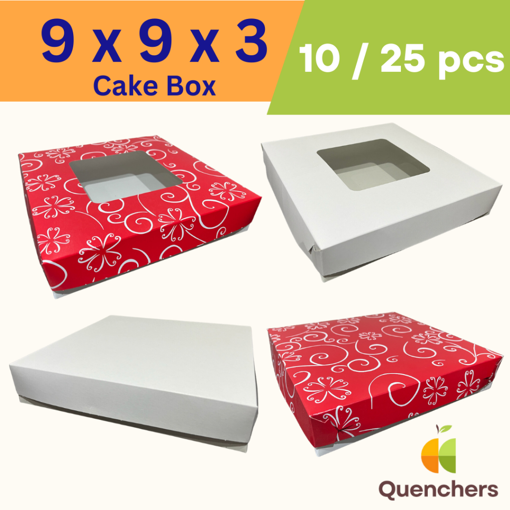 Quenchers 9x9x3 Cake Box (10pcs / 25pcs) | Shopee Philippines